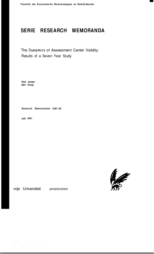 (PDF) The dynamics of assessment center validity: results of a seven ...