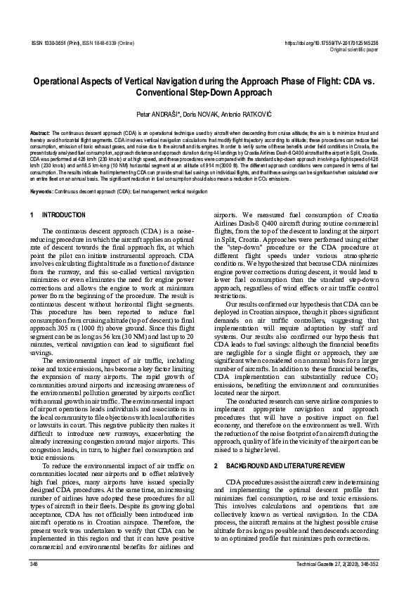 (PDF) Operational Aspects of Vertical Navigation during the Approach ...