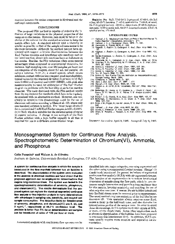 (PDF) Monosegmented system for continuous flow analysis ...