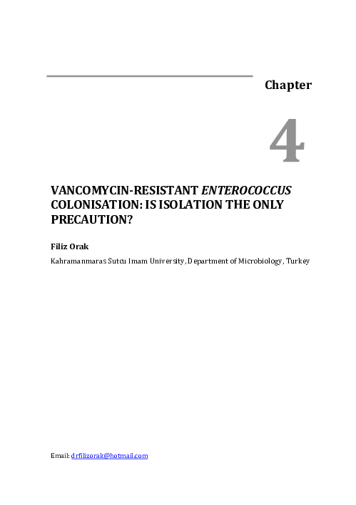 Pdf Vancomycin Resistant Enterococcus Colonization Is Isolation The Only Precaution