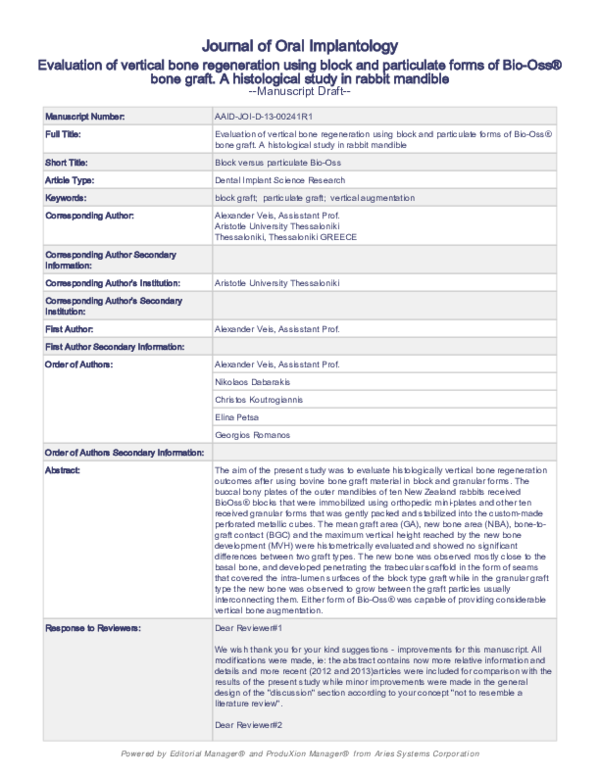 (PDF) Evaluation of vertical bone regeneration using block and ...