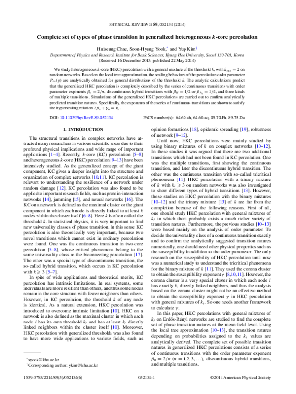 Pdf Complete Set Of Types Of Phase Transition In Generalized