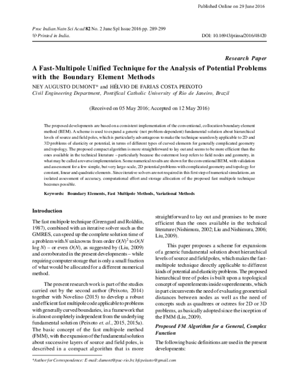 (PDF) A Fast-Multipole Unified Technique For The Analysis Of Potential Problems With The ...