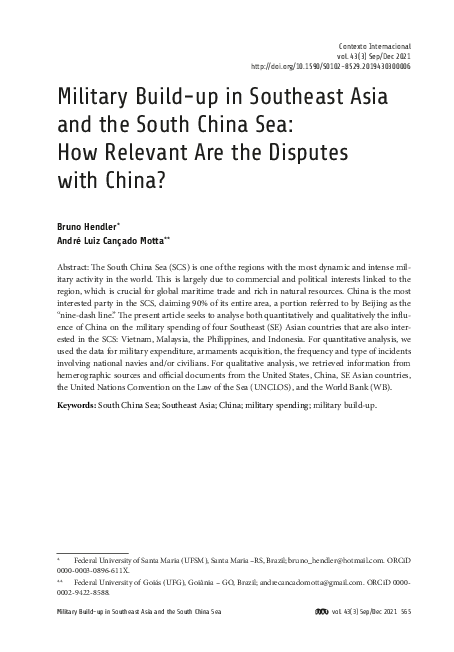 (PDF) Military Build-up in Southeast Asia and the South China Sea: How ...