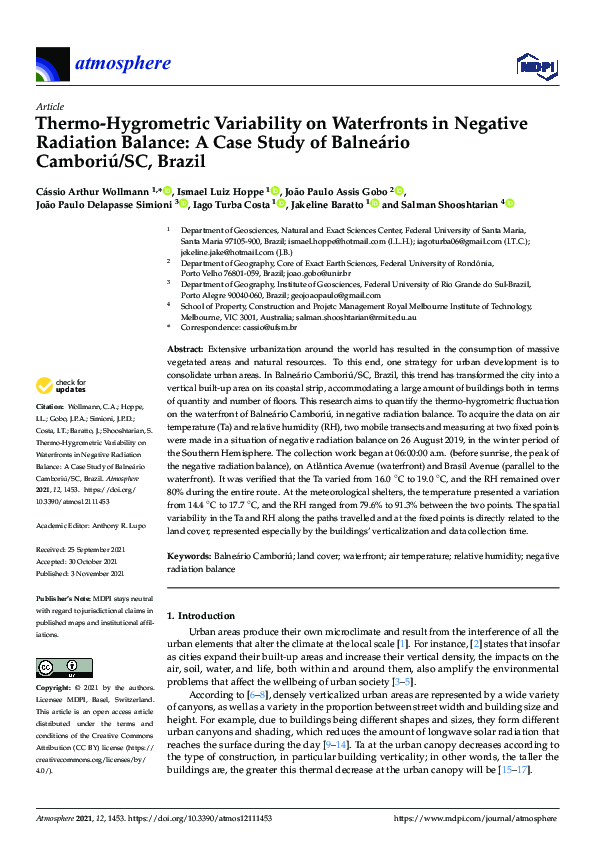 (PDF) Thermo-Hygrometric Variability on Waterfronts in Negative Radiation Balance: A Case Study ...