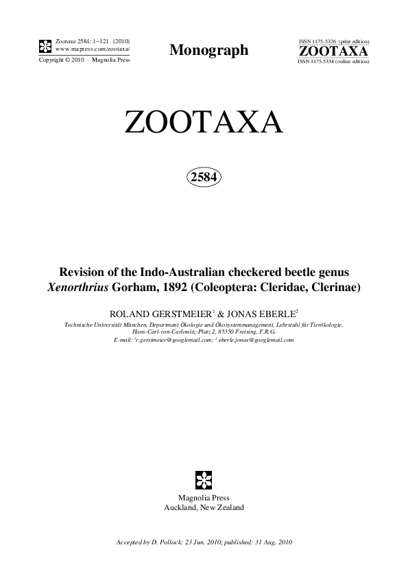 (PDF) Revision of the Indo-Australian checkered beetle genus ...