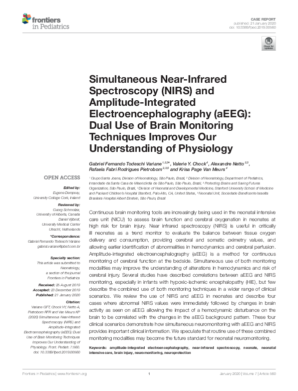 (PDF) Simultaneous Near-Infrared Spectroscopy (NIRS) and Amplitude-Integrated ...