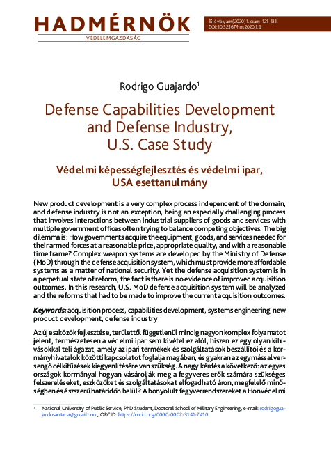 (PDF) Defense Capabilities Development and Defense Industry, U.S. Case ...