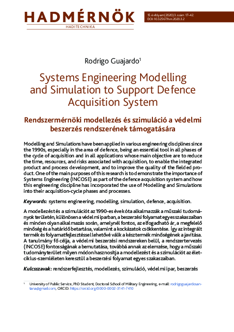 Pdf Systems Engineering Modelling And Simulation In Support To Defence Acquisition System