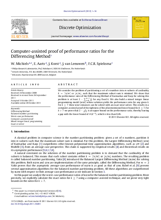 (PDF) Computer-assisted proof of performance ratios for the ...