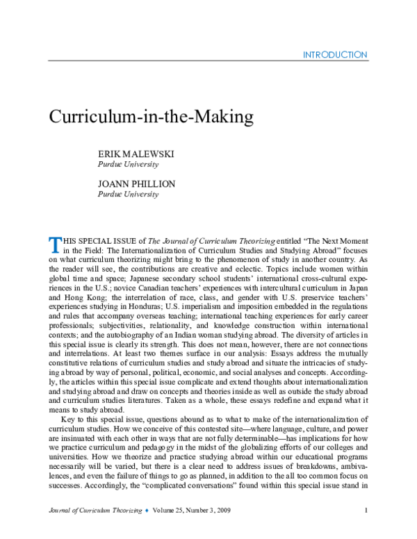(PDF) Curriculum-in-the-Making