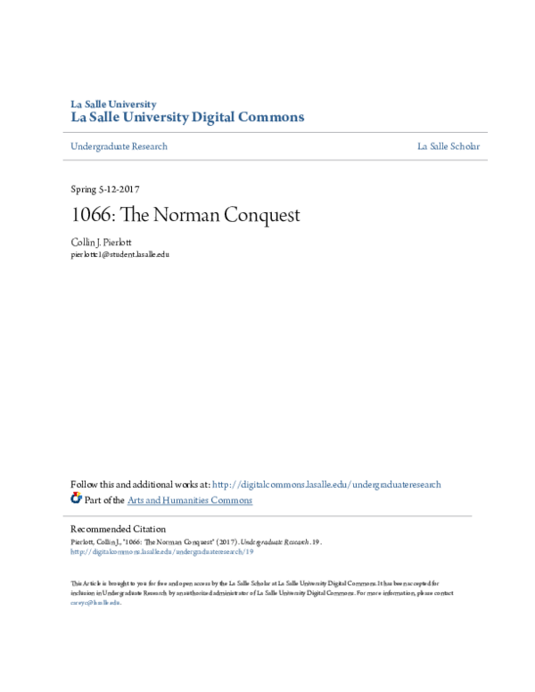 (PDF) 1066: The Norman Conquest