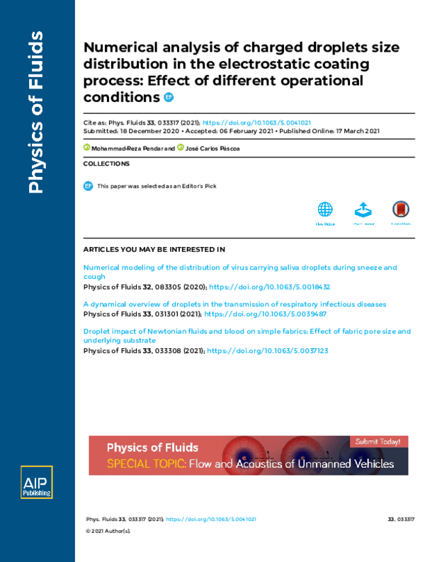 (PDF) Numerical analysis of charged droplets size distribution in the ...
