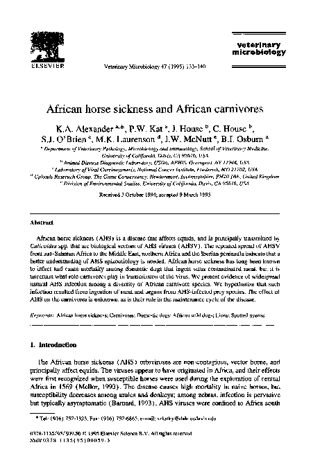 (PDF) Rabies and African Wild Dogs in Kenya