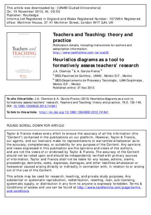 (PDF) Heuristics diagrams as a tool to formatively assess teachers ...