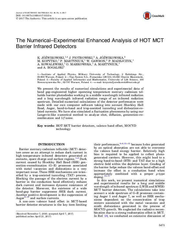(PDF) The Numerical–Experimental Enhanced Analysis of HOT MCT Barrier ...