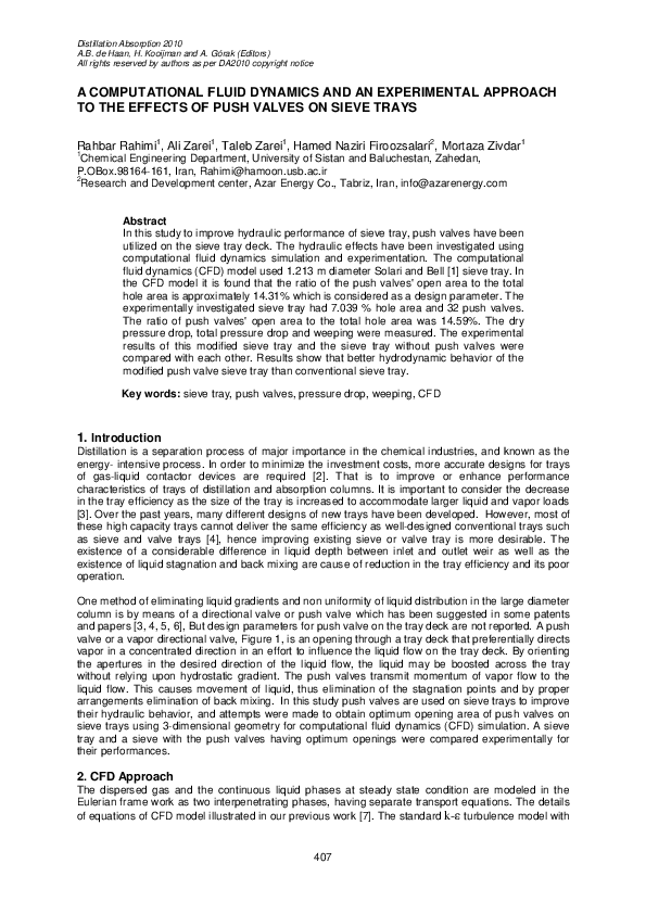 (PDF) A Computational Fluid Dynamics and an Experimental Approach to the Effects of Push Valves ...