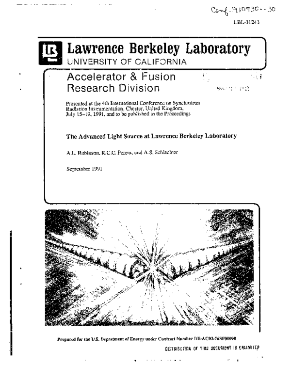 (PDF) The Advanced Light Source at Lawrence Berkeley Laboratory