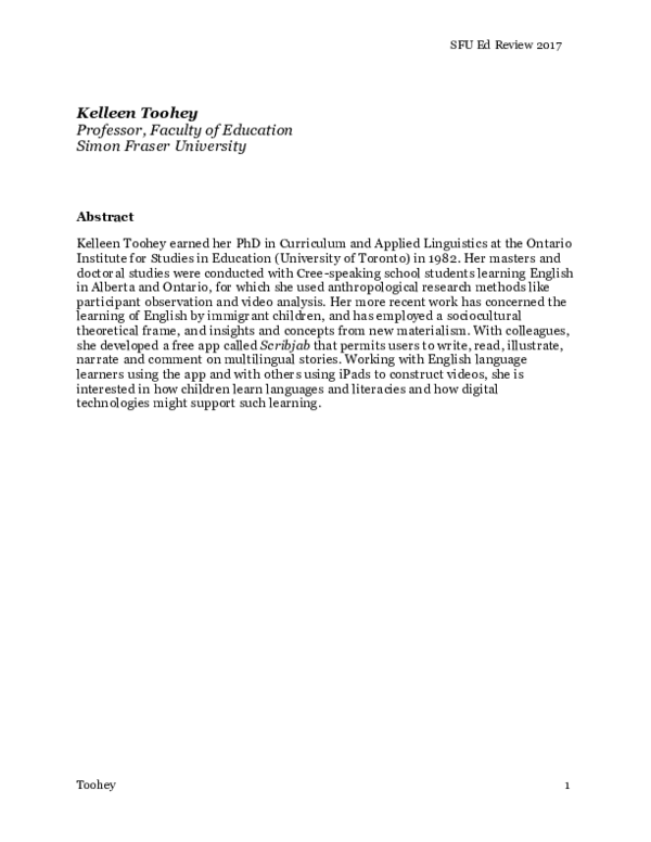 (PDF) Toohey Research Program