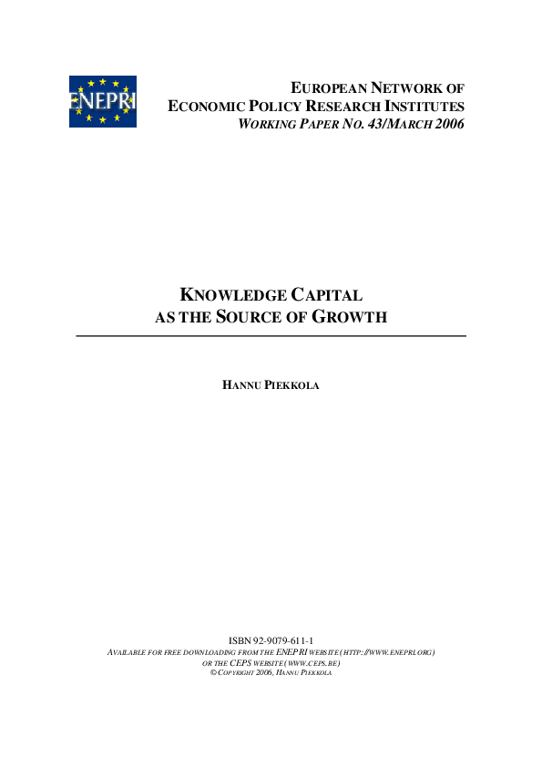 (PDF) Knowledge Capital as the Source of Growth