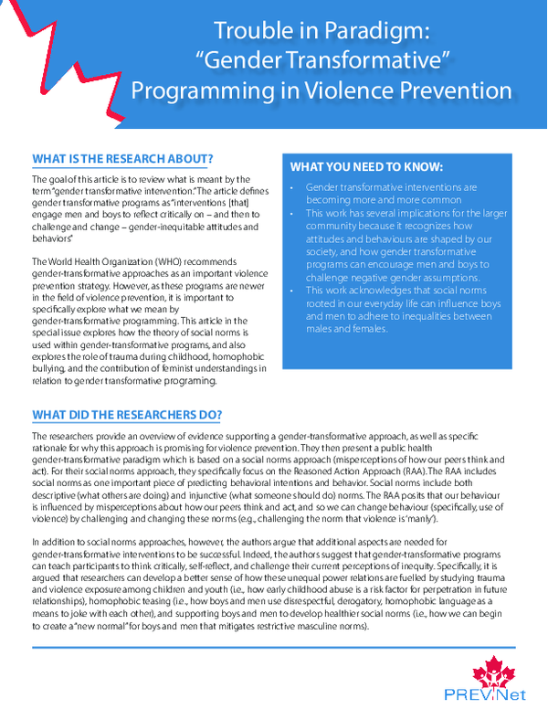 (PDF) Trouble in Paradigm: “Gender Transformative” Programming in ...