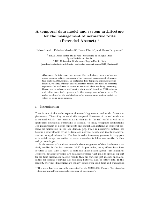 (PDF) Managing Normative Texts with Temporal XML Model