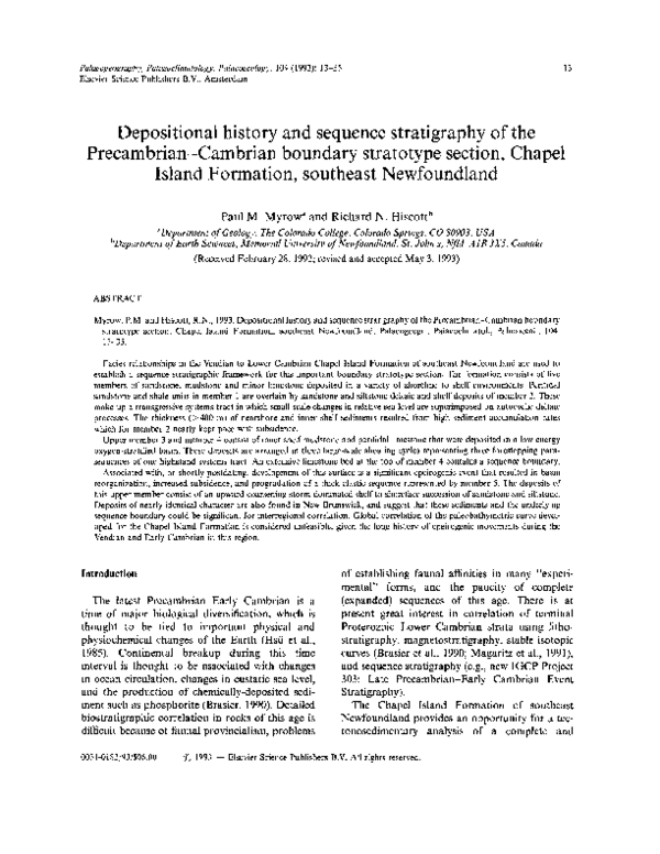 (PDF) Depositional history and sequence stratigraphy of the Precambrian ...