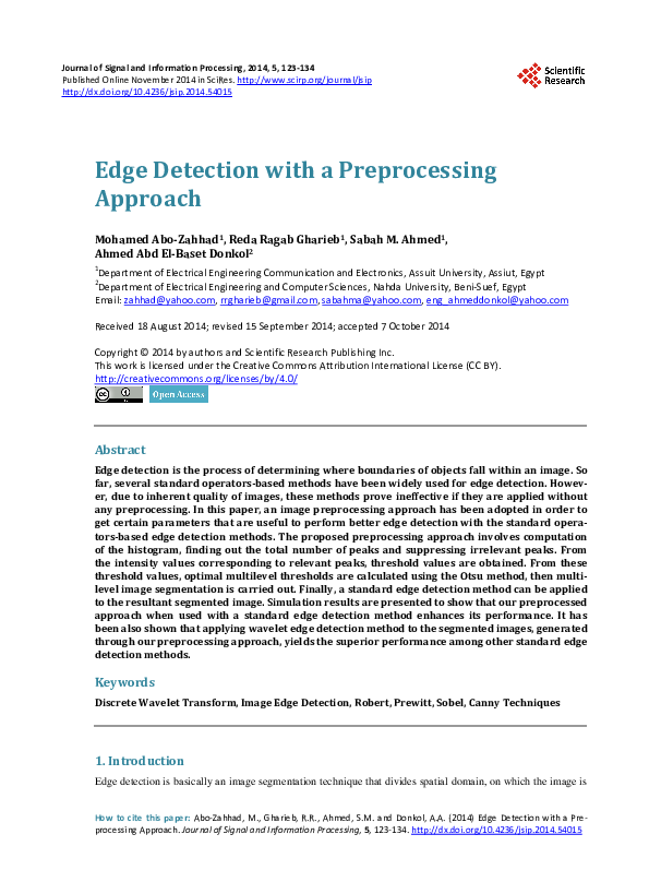 Pdf Edge Detection With A Preprocessing Approach 2828