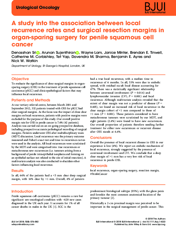 (PDF) A study into the association between local recurrence rates and ...