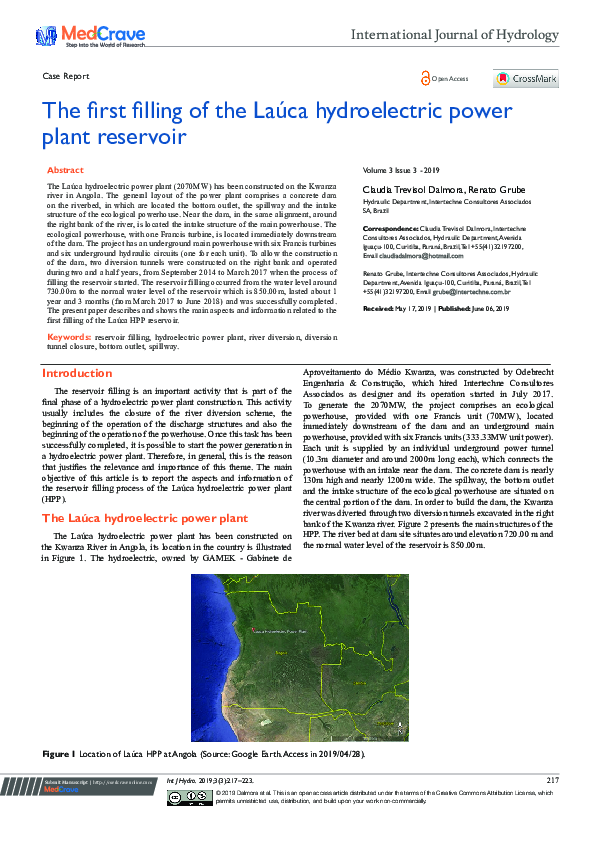 (PDF) The first filling of the Laúca hydroelectric power plant reservoir