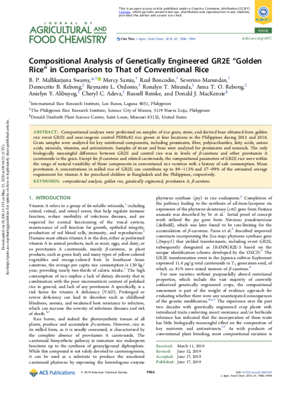 (PDF) Compositional Analysis of Genetically Engineered GR2E “Golden ...