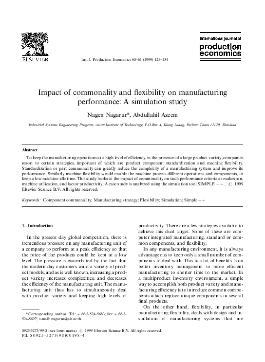 (PDF) Impact of commonality and flexibility on manufacturing ...