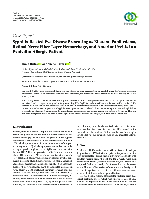 (PDF) Syphilis-Related Eye Disease Presenting as Bilateral Papilledema ...