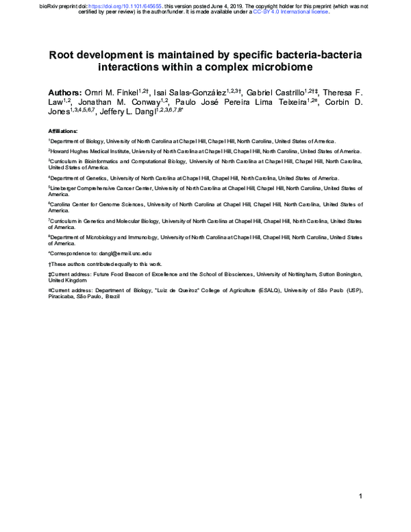 (PDF) Root development is maintained by specific bacteria-bacteria ...