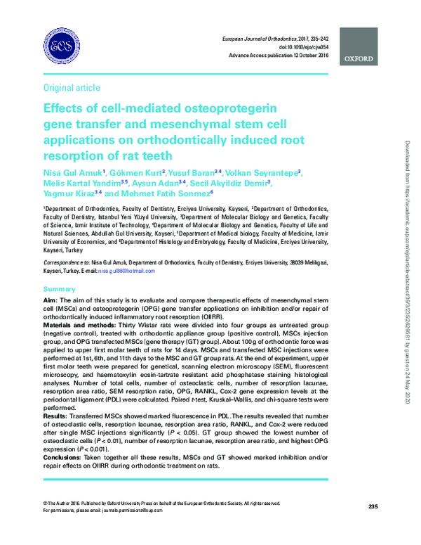 (PDF) Effects of cell-mediated osteoprotegerin gene transfer and mesenchymal stem cell ...