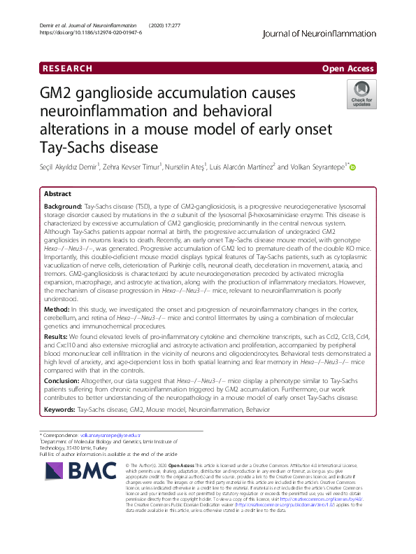 (PDF) GM2 ganglioside accumulation causes neuroinflammation and ...