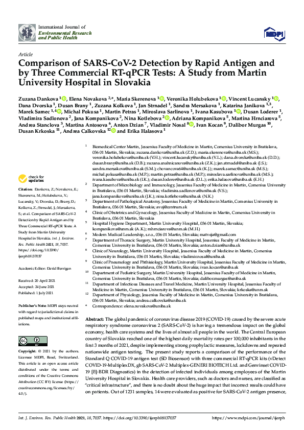 Pdf Comparison Of Sars Cov 2 Detection By Rapid Antigen And By Three