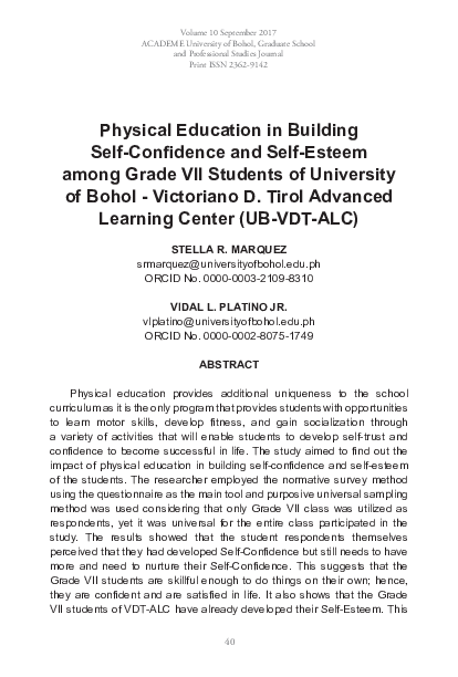 (PDF) Physical Education in Building Self-Confidence and Self-Esteem ...
