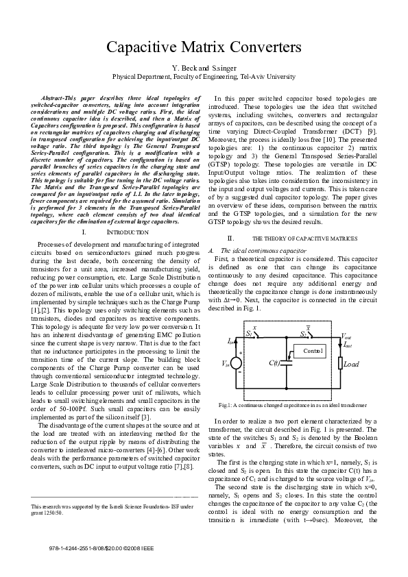(PDF) Capacitive matrix converters