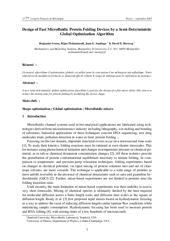 (PDF) Design of Fast Microfluidic Protein Folding Devices by a Semi-Deterministic Global ...