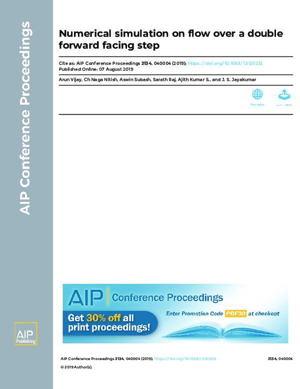 Pdf Numerical Simulation On Flow Over A Double Forward Facing Step