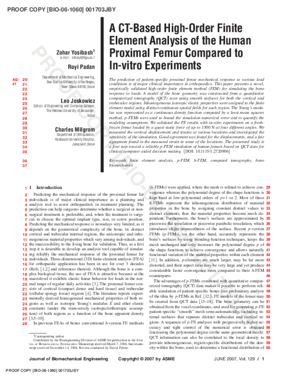 (PDF) A CT-based high-order finite element analysis of the human proximal femur compared to in ...