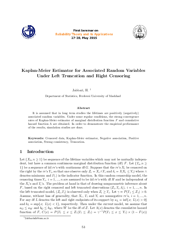 (PDF) Kaplan-Meier Estimator with Censoring Effects