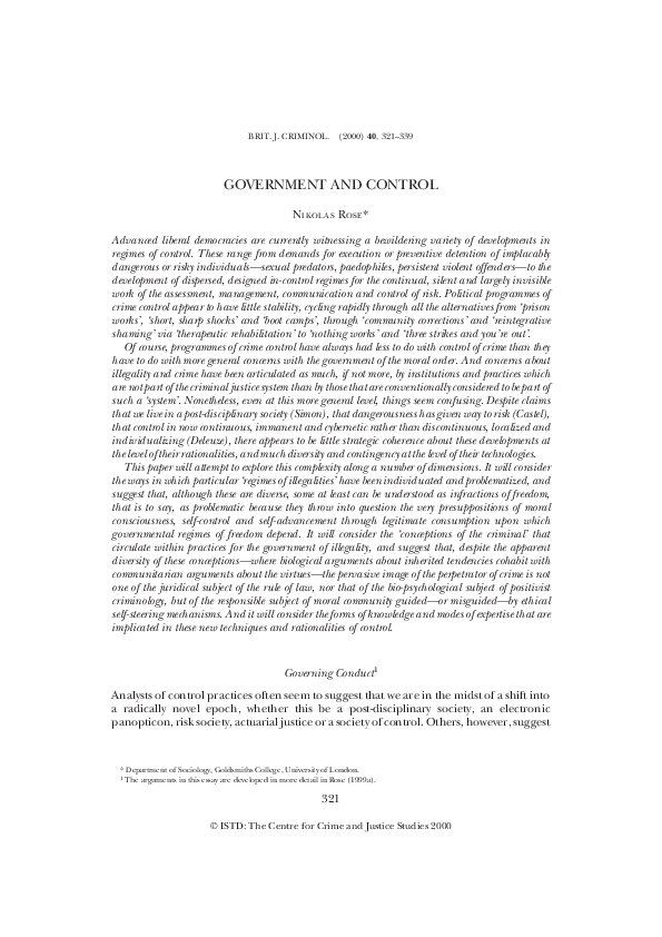 (PDF) Government and control