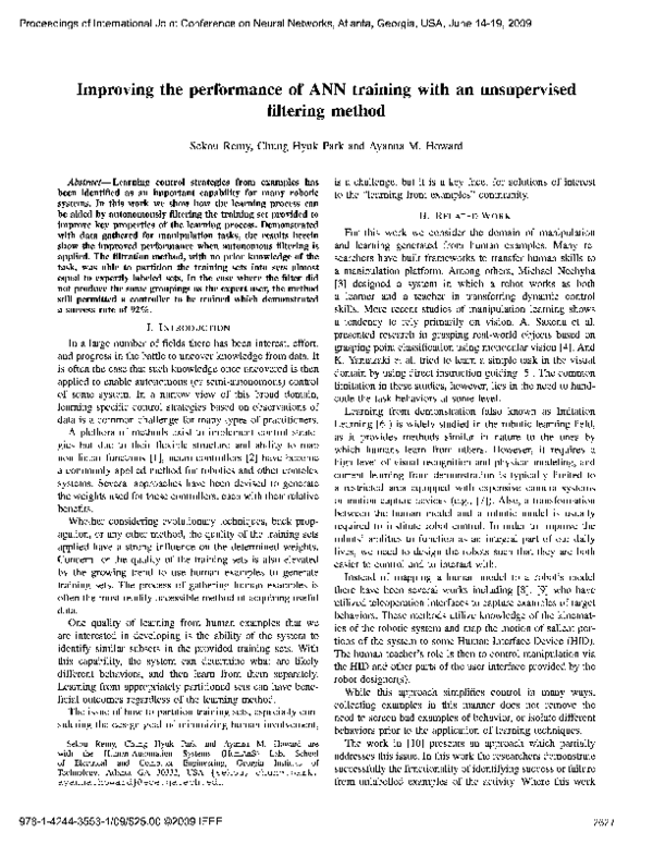 (PDF) Improving the performance of ANN training with an unsupervised ...