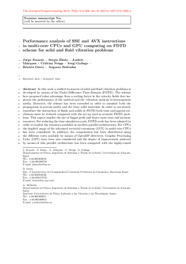 (PDF) Performance analysis of SSE and AVX instructions in multi-core ...