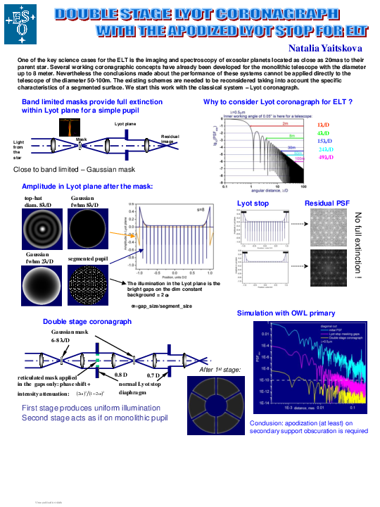 (PDF) Double stage Lyot coronagraph with the apodized Lyot stop for the ...