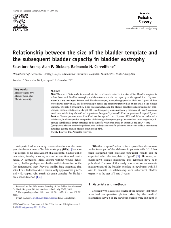 (PDF) Relationship between the size of the bladder template and the ...