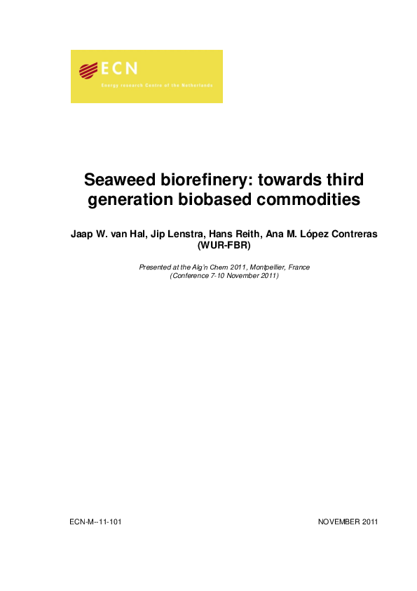 (PDF) Seaweed biorefinery: towards third generation biobased commodities