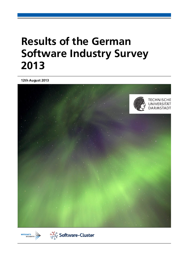 (PDF) Results of the German Software Industry Survey 2013